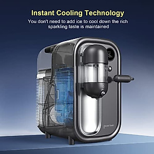 GLACIER FRESH Electric Sparkling Water Maker with LED Display, Cold Soda Maker for Carbonating with 1.6L Water Tank, Compatible with GLACIER FRESH 60L CO2 Carbonator