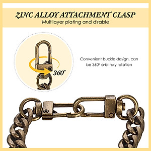 Luinabio 6 Pieces Purse Chain Strap Purse Strap Extender Metal Flat Bag Chain Straps Crossbody Replacement with Buckles Replacement Accessories for Handbags Wallet Clutch Satchel(Bronze, 7.9 Inches)