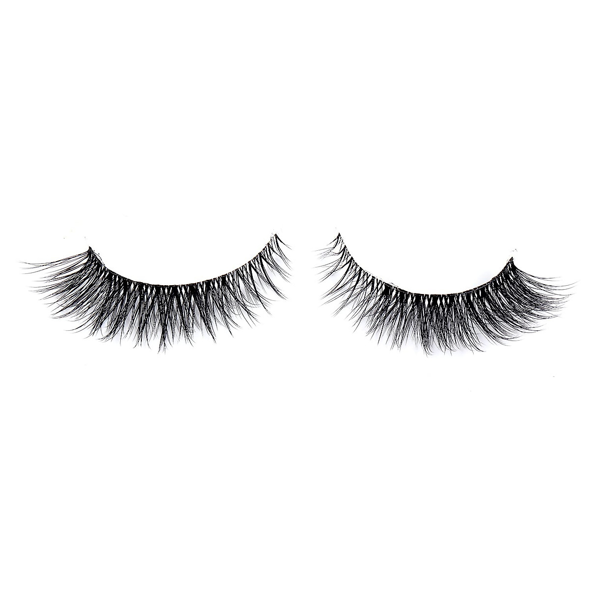 Wleec Beauty 12mm Cat Eye Eyeashes Clear Band 7 Pairs 3D Natural Wispy Lashes Fluffy Handmade Short Dramatic False Eyelash Pack CC67