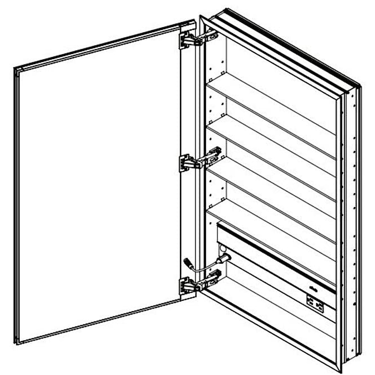Robern MC2440D4FPLE2 Bathroom-Hardware, Plain Edge