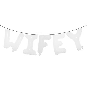 16 inch Multicolor Wifey Balloons, Bachelorette Party Banner, Wife to Be/Will You Marry Me Bridal Shower Engagement Diamond Ring Wedding Party Supplies Decorations (WIFEY White)
