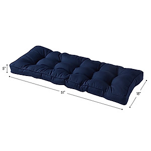 Greendale Home Fashions Outdoor 51 x 18-inch Sunbrella Fabric Bench Cushion, Navy
