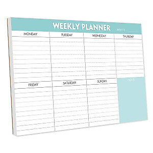 Weekly Planner Notepad - Tear Off Planning Pad with Daily Schedule & Calendar, 52 Sheets, 100gsm Paper, Undated Weekly To Do List Notepad, 10x7 in