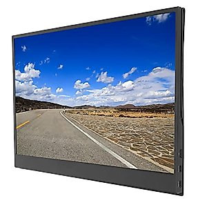 Naroote Portable Monitor, Reverse Charge Support Plug and Play 15.6inch 1.07 Billion Colors Lapotp Monitor 16:9 Widescreen with PU Leather Case for Mobile Phone