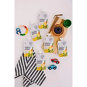 Serenity Kids Chicken Lover Baby Food Pouch Bundle | 6 Each of Free Range Chicken, Chicken & Thyme and Turmeric Chicken Pouches (18 Count)