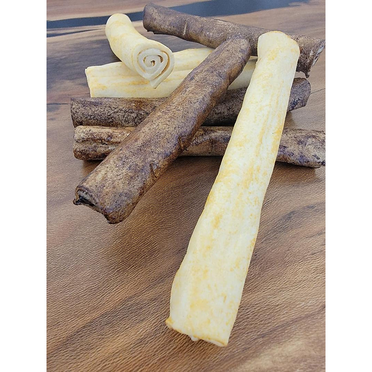 American Made Treat Co - Dog Treats, Chicken and Beef Flavor Variety Beef Rawhide Chip Rolls, Puppies to Seniors, Dental Dog Bone Alternative - 3-3.5” Rolls - 20 Pack