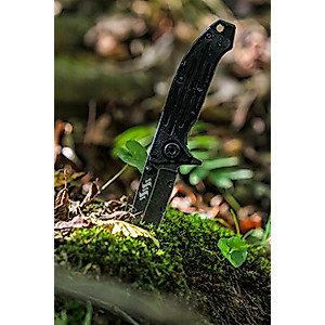 Kuuma Camco Manufacturing 51912 Knife, 6-1/2" Folding, 3-5/8" Closed, Spring Assist, Black,One Size