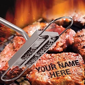 BBQ Meat Branding Iron with Changeable Letters and a Handy Draw- Great for Branding Steaks Burgers Chicken