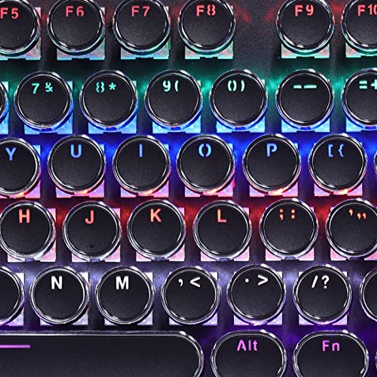 104 Keys Gaming Keyboard Ergonomically Designed Black RGB Backlit Mechanical Keyboard for Laptop (Red Switch)