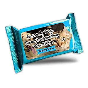 Excuse My Dog Wipes - Funny Dog and Cat Lovers Gag Gift for Adults - Adult Stocking Stuffers Made in America - Travel Size