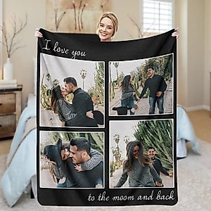 Purefly Custom Blanket Gifts for Girlfriend Boyfriend, Personalized Picture Blankets for Birthday Anniversary Wedding Valentines Couples Gifts 30" x 40" Photo 4-1