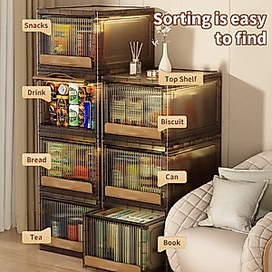 Lozovin Storage Drawers - Double Door Plastic Drawer Organizer with Built-in Locking Latch, 41.8Qt large Stackable Plastic Storage Drawer Container - 3 Pack