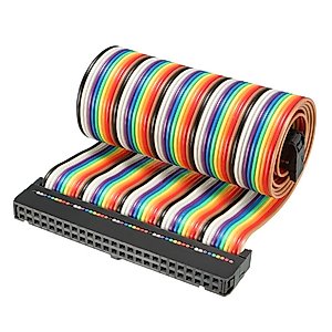 uxcell IDC Rainbow Wire Flat Ribbon Cable 50 Pins 43cm Length 2.54mm Pitch Type-C