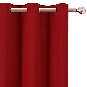 LEMOMO Red Curtains 52 x 84 Inch Long/Blackout Curtains Set of 2 Panels/Room Darkening Thermal Insulated Bedroom Curtains Drape