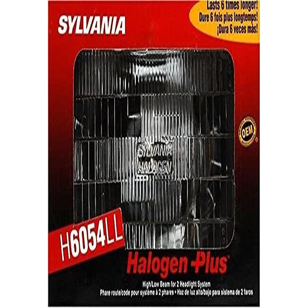 SYLVANIA H6054 Long Life Halogen Sealed Beam Headlight 142x200, (Contains 1 Bulb)