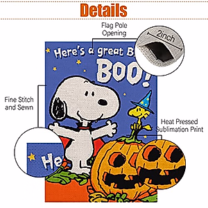 Halloween Garden Flag 12x18 Inch Spooky Boo Double Sided Vertical Farmhouse Decor for Seasonal Holiday Yard