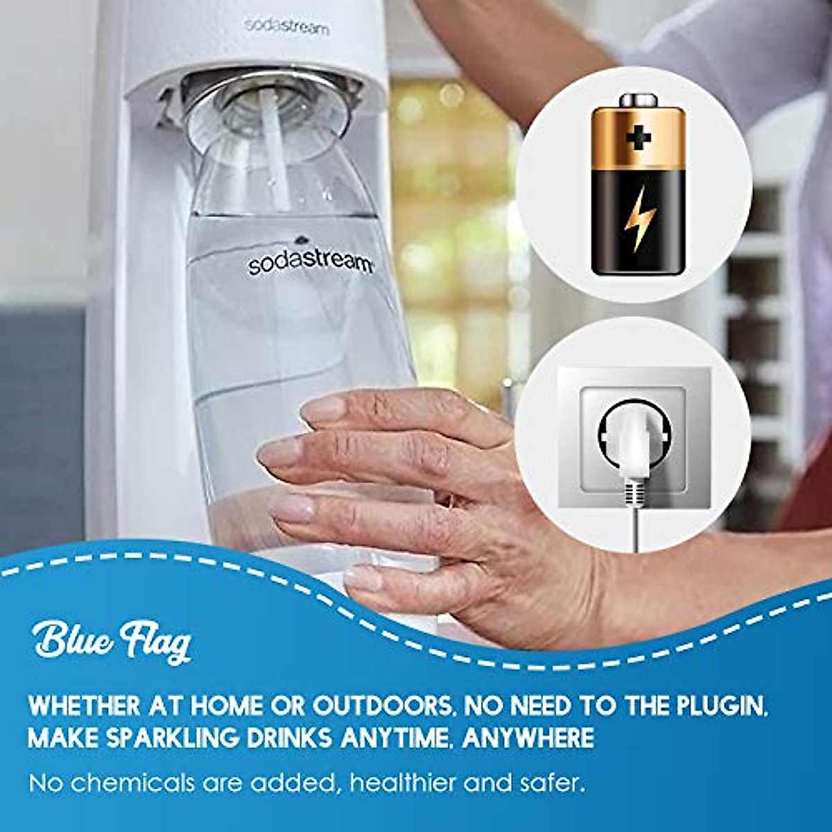 BLUE FLAG 60L Co2 Carbonator Compatible with Sodastream Appliances (Excluding Art, Terra Seltzer Maker), 14.5oz, Set of 3