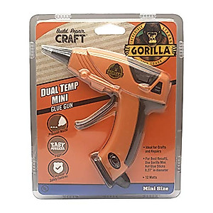 Gorilla Dual Temp Mini Hot Glue Gun Kit with 30 Hot Glue Sticks