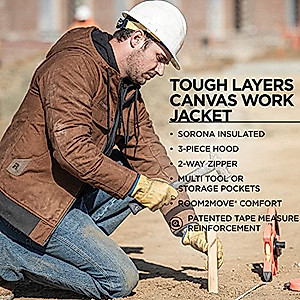 Wrangler Riggs Workwear Men's Tough Layers Canvas Work Jacket, Dark Navy, Medium