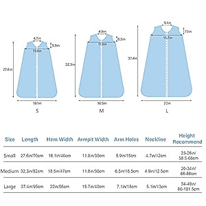 Yoofoss Baby Sleep Sack Wearable Blanket 100% Cotton 3 Pack Baby Sleeping Bag Soft and Comfortable (Large)