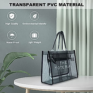Mesh Beach Tote Womens Shoulder Handbag Crossbody Bag Fashion PVC Clear Tote Bag for Travel