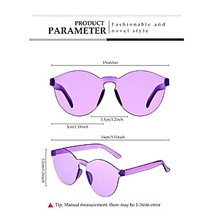 40 Pairs Round Rimless Sunglasses Colored Glasses Colorful Transparent Glasses Candy Color Tinted Eyewear Party Sunglasses