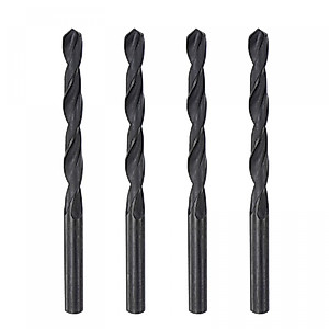 uxcell 6542 High Speed Steel Straight Shank Twist Jobber Drill Bit, Fully Ground Black Oxide Drill Bits 7.9mm Drill Diameter 117mm Total Length 4 Pcs