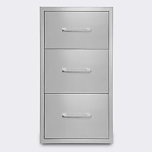 yuxiangBBQ Stainless Steel Outdoor Kitchen Drawers BBQ Drawers Double Access Drawer w/Paper Towel Holder Drawer Combo Flush Mount for Outdoor Kitchens Or BBQ Island(17" W x 30" H x 21" D)