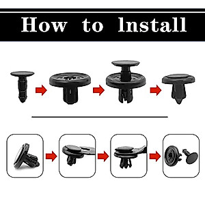 100Pcs Nylon Engine Under Cover Push-Type Retainer Clips Engine Splash Shield Fender Liner Trunk Lid Trim with Bonus Fastener Remover Compatible with Toyota Lexus 90467-07201
