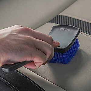 Viking Carpet and Upholstery Cleaning Brush, Scrub Brush for Car Interior and Home, Black/Blue