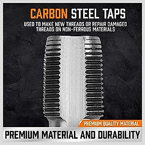 HORUSDY 5-Piece NPT Pipe Tap Set, Sizes Includes 1/8", 1/4", 3/8", 1/2" and 3/4"