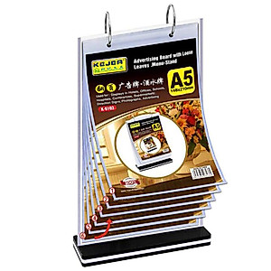A5 Acrylic Plastic Folder with T-Shaped Stand - Indoor/Outdoor Suction Cup Holder -- For Documents, Photos, Menus & Marketing Racks
