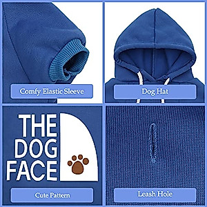 Hozz Chihuahua Dog Hoodie Clothes Cute Small Sweatshirt Warm Clothes Sweaters for Puppy Dogs Blue L