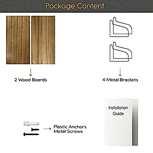 You Have Space Prato 9" Floating Shelves for Living Room Decor, Small Book Shelves for Bedroom, Bathroom & Kitchen Organization and Storage Shelves for Wall, Burnt, Set of 2