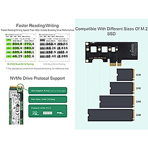 waveshare PCIe to M.2 Adapter Supports Raspberry Pi Compute Module 4 Adapter for NVMe Protocol M.2 Faster Reading/Writing Improving Efficiency