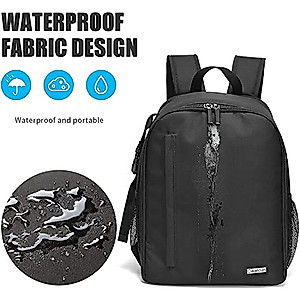 Cwatcun Camera Backpack with Extra Storage, DSLR SLR Water Resistant Camera Bag with 15.6" Laptop Compartment Fits Canon Nikon Sony Camera, Camera Case with Tripod Holder for Women Men Photographer