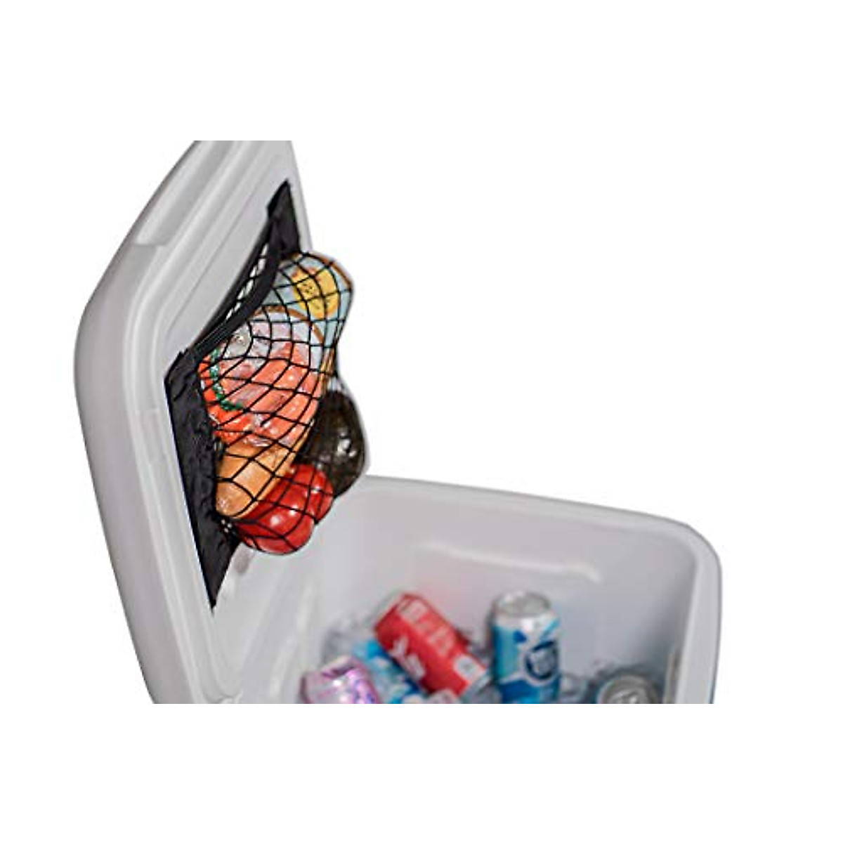 Cooler Net for Dry Storage and Organization - Compatible with Yeti, Coleman, Igloo, Lifetime, Pelican, Canyon Ice Chests - Compatible w/Cooler Lights, Wheel Kits, Tailgating Accessories, Camping Gear