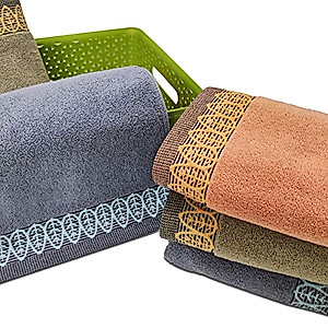 Heikrdo Ultra Absorbent & Soft Cotton Hand Towels(3-Pack,14x29inch) for Hand, Face, Gym and Spa (3-Colors)