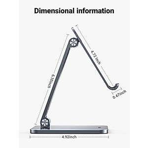 UGREEN Tablet Stand Compatible for iPad Desk Stand Holder Adjustable Aluminum Thicker Base Compatible with iPad Pro Air Mini 13 12.9 11 Inch Home Office Desk Accessories Grey