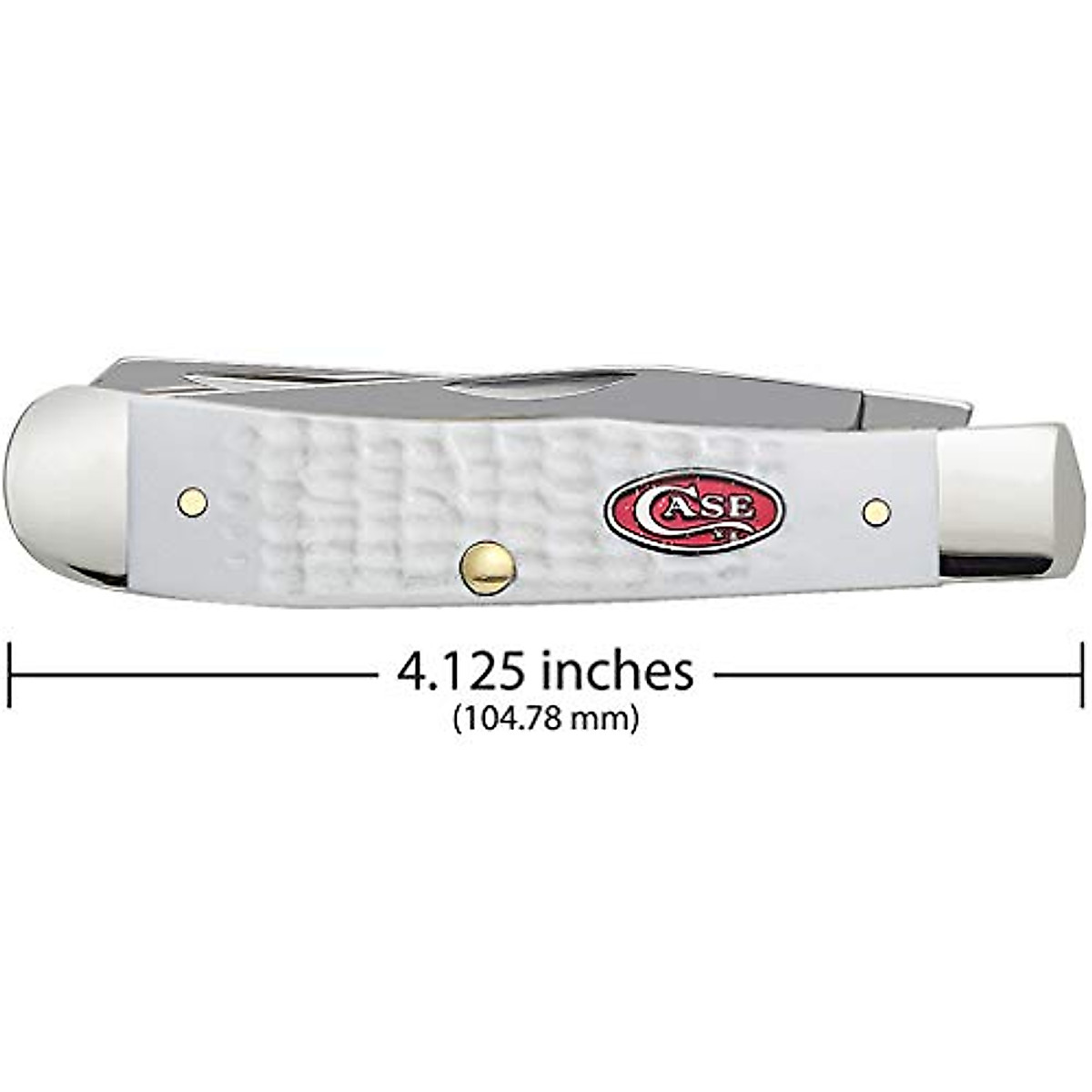 Case WR XX Pocket Knife Sparxx White Jigged Synthetic Trapper Item #60182 - (6254 SS) - Length Closed: 4 1/8 Inches