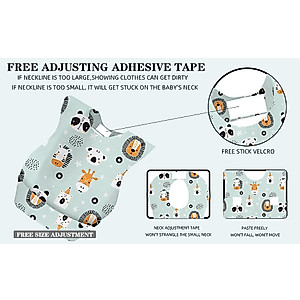 Cosermart Disposable Baby Bibs 50pcs Disposable Travel Feeding Bibs with Food Catcher, Waterproof Individual Packed Eating Bibs For Kids Toddler Infant(Animal)