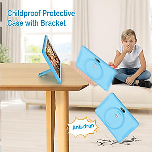 Kids Tablet, Android Tablet for Kids 10.1 Inches, 64GB Kids Tablet with Case, Dual Camera, WiFi, Bluetooth, GMS, Kidproof App Pre-Installed, Parent Control, Education, Google, YouTube (Blue)