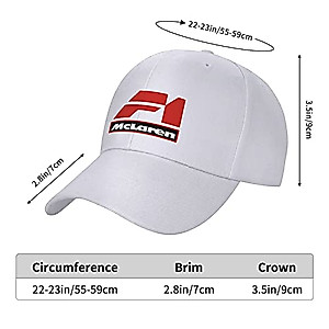 AVOJEE Mclaren-F1-Logo Hats Caps Baseball Cap Adjustable Fashion Uv Protection Caps Unisex White