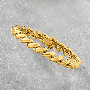 Ross-Simons Italian 18kt Gold Over Sterling Silver San Marco Bracelet. 8.25 inches