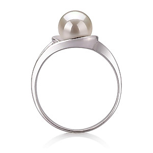 Clare White 6-7mm AAA Quality Freshwater 925 Sterling Silver Cultured Pearl Ring For Women - Size-6