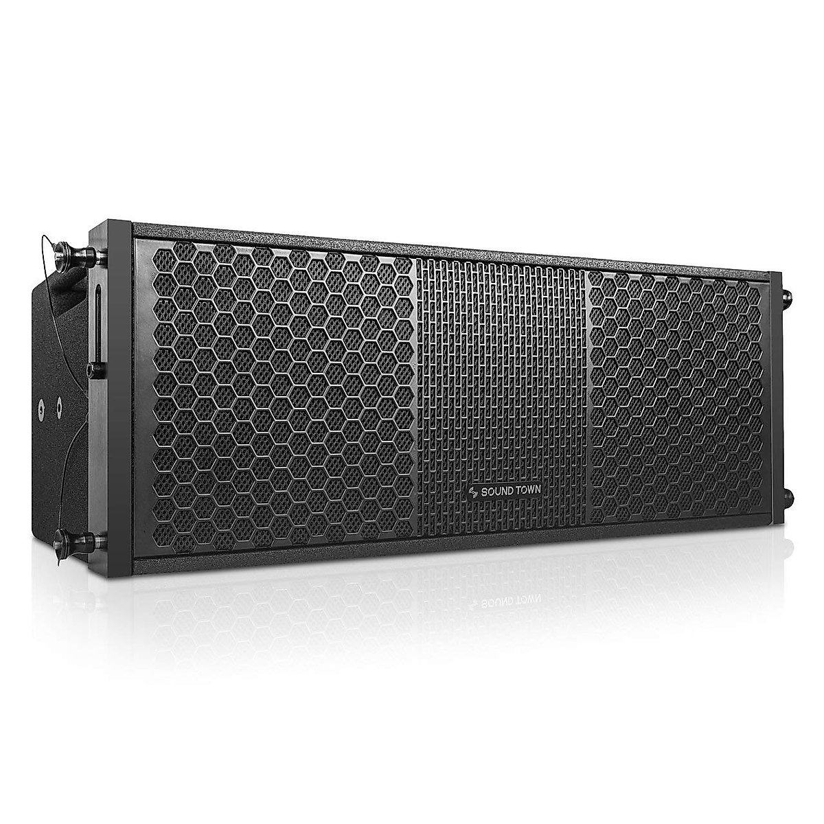 Sound Town ZETHUS Series 2 x 8” Line Array Loudspeaker, with Titanium Compression Driver, Plywood Construction, Full Range/Bi-amp Switchable, Black (ZETHUS-208BV2)