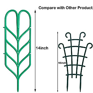 Jashem Garden Trellis for Climbing Plants 6 PCS Plastic Indoor Trellis for Potted Plants Green Stackable Mini Climbing Plant Stupport DIY Flower Pot Support for Pea Vegetable Clematis (6 Packs)