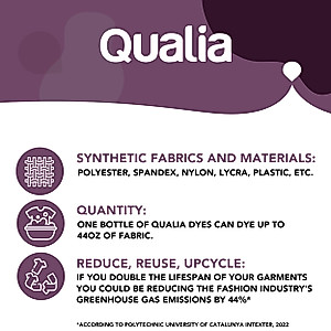 Qualia Synthetic Fabric Dye, Easy to Use, Perfect for Synthetic Fabrics: Polyester, Spandex, Nylon, and More, Ultra-Concentrated Colors for Vibrant Results, Aubergine Purple, 1 Pack
