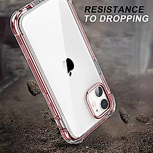 SURITCH Clear Case for iPhone 12 Mini (Only) 5.4-inch, [Built in Screen Protector] Full Body Protective Shockproof Bumper Rugged Phone Cover for iPhone 12 Mini -(Rose Gold)