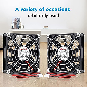 Wathai DC Brushless 12V Cooling Case Fan 80mm x 15mm 3'' 2Pin for Exhaust Replacement Part 2Pack